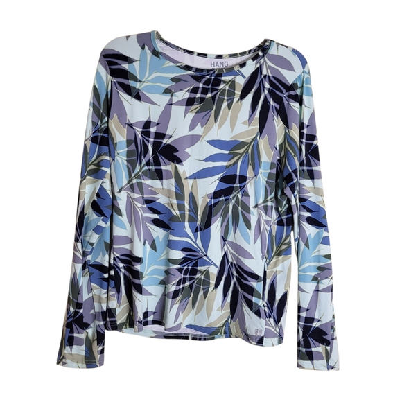 Hang Ten | Tops | Hang Ten Blue And Black Fitted Long Sleeve Blouse ...